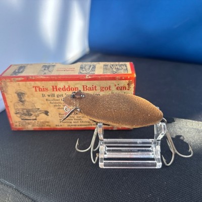 Vintage Heddon Dowagiac Meadow Mouse Fishing Lure Leather Ears With Box ...