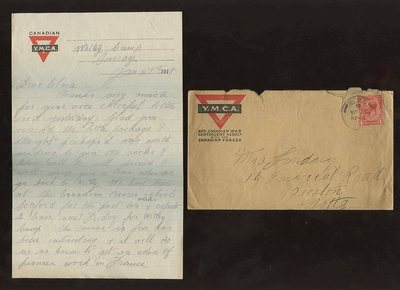 CANADA WW1 ARMY 1918 LETTER CAMP SEAFORD NEW BRUNSWICK SOLDIER YMCA ...