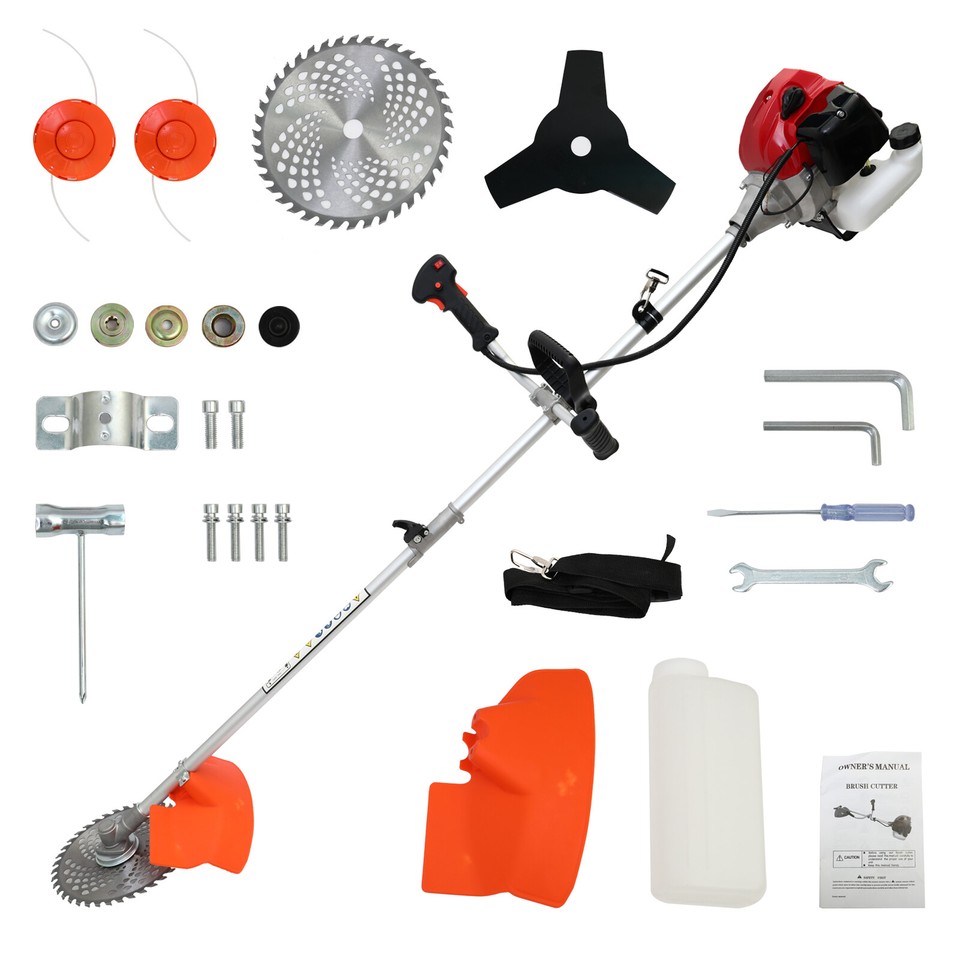 52cc 2-Cycle Gas Grass String Trimmer Straight Shaft Gas WeedEater Lawn ...