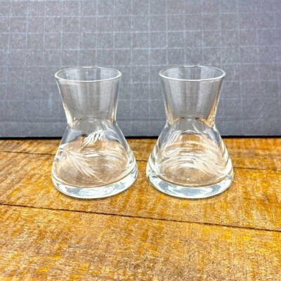 Beautiful Vintage Small Etched Glass Beakers Set of 2 (Rare) | eBay
