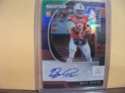 2020 Bryce Perkins Multi Prizm RC Auto /199 UFL Michigan Panthers QB ...