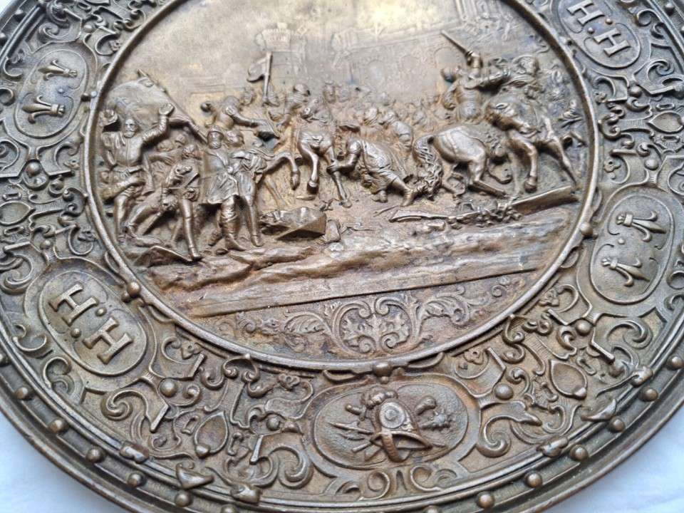 Antique 1800's Henry Bonnard Bronze Co. Plate/Plaque, Battle Scene | eBay
