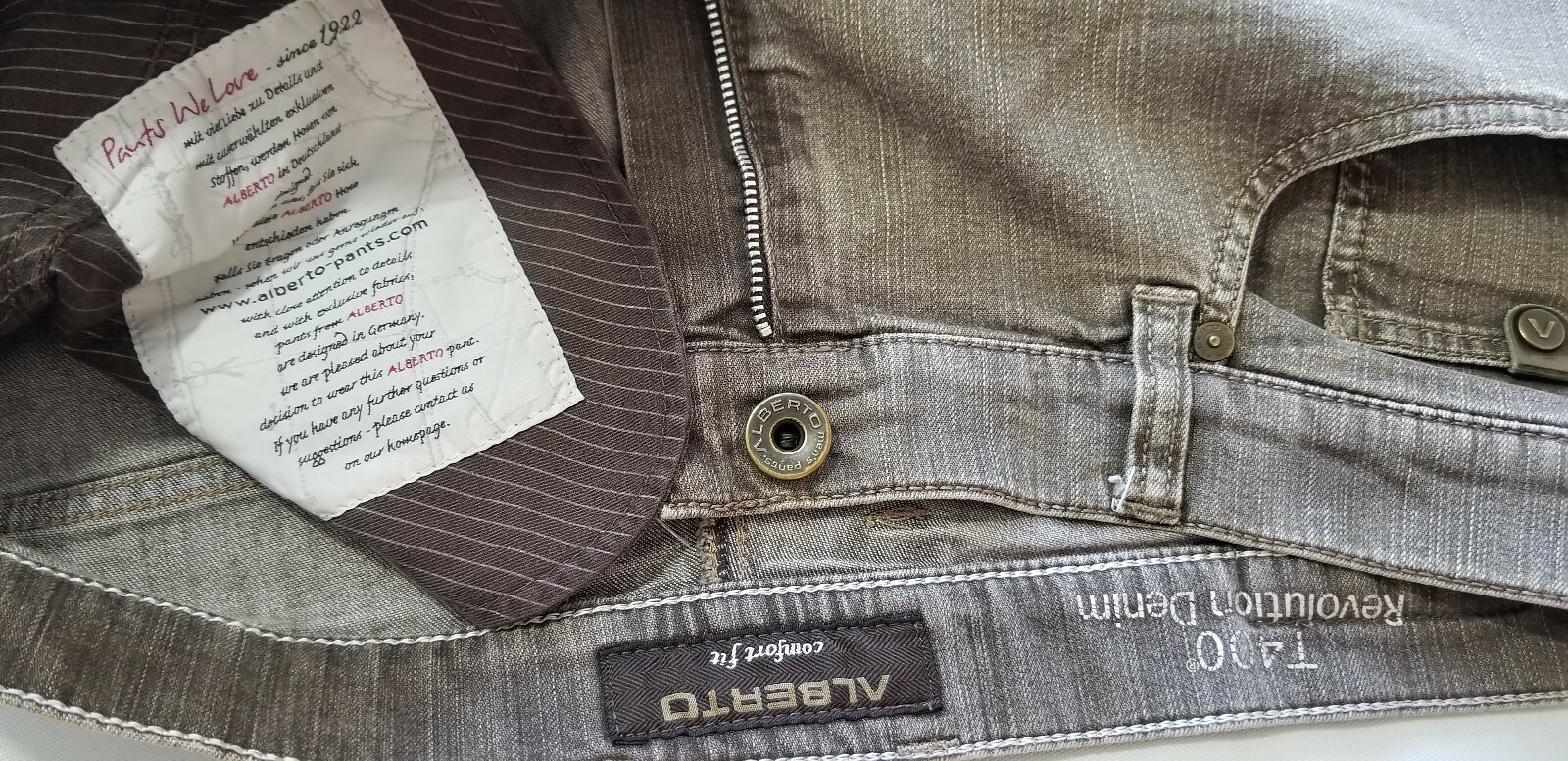 ALBERTO Men Tommy T400 Comfort Revolution Cotton Denim Jean - 36x30 ...