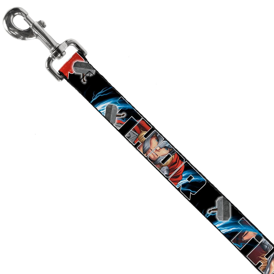 MARVEL AVENGERSDog Leash 6-FEET THOR Poses/Hammer NARROW 0.5