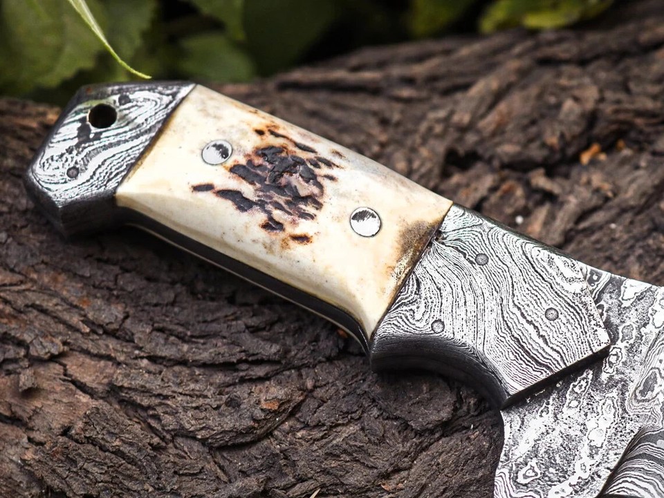 Premium Damascus Knife, Damascus Hunting Knife, Damascus Fixed Blade ...