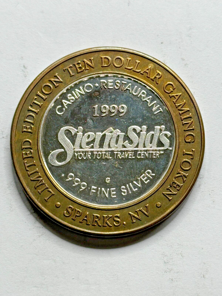 Sierra Sid's Restaurant Casino Limited Edition $10 .999 Fine Silver ...