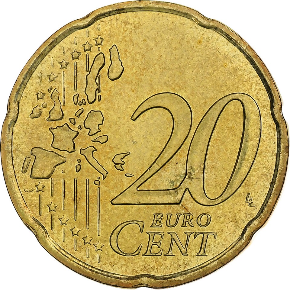 [#1273556] France, 20 Euro Cent, BU, 2001, MDP, Nordic gold, AU, KM ...