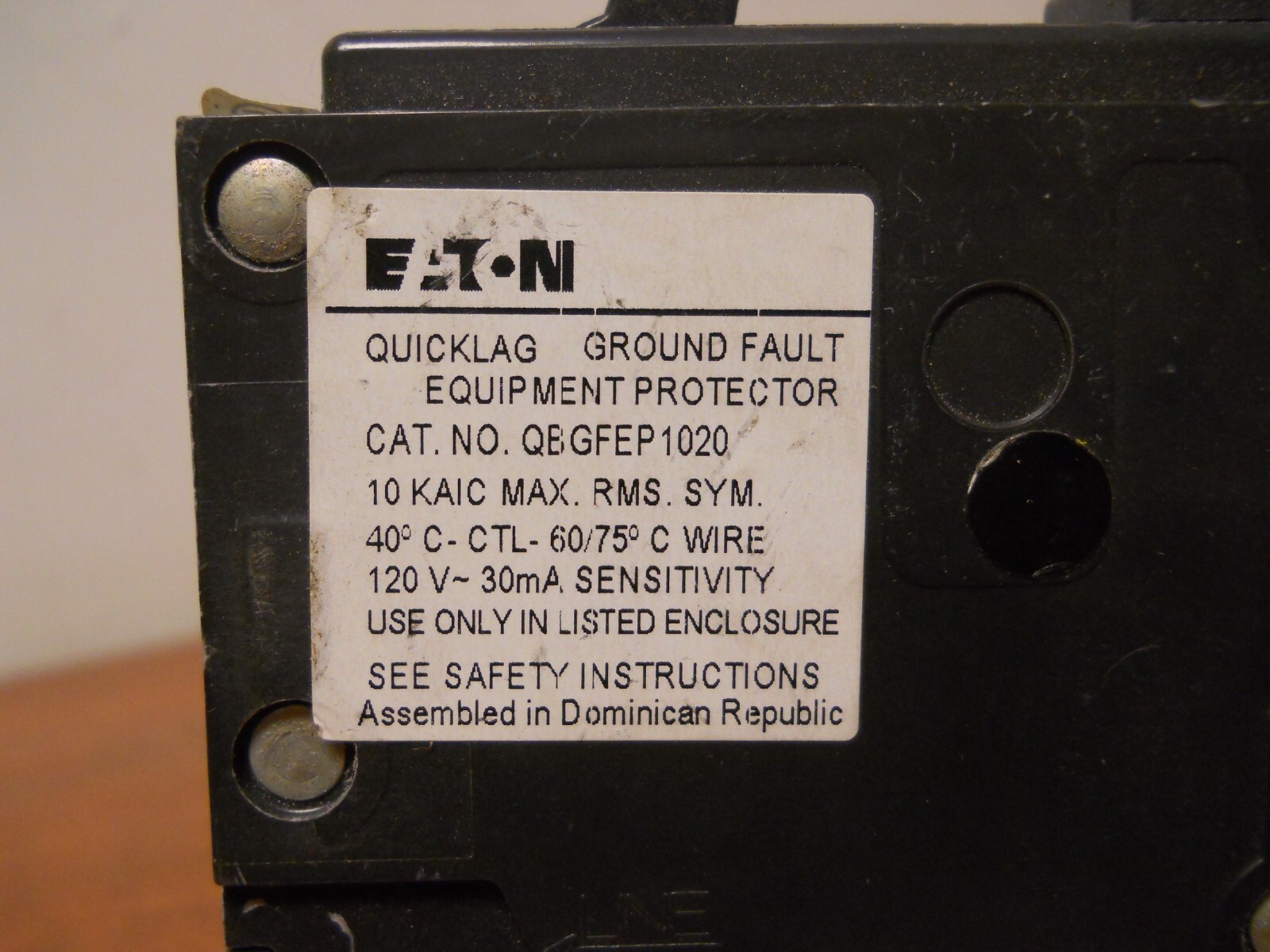 TESTED QBGFEP1020 20A 1P 120V WESTINGHOUSE QUICKLAG CIRCUIT BREAKER ...