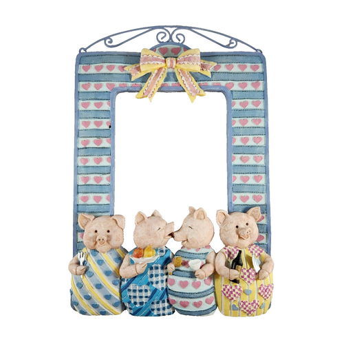Pig picture frame for table top 4 pigs pink hearts | eBay