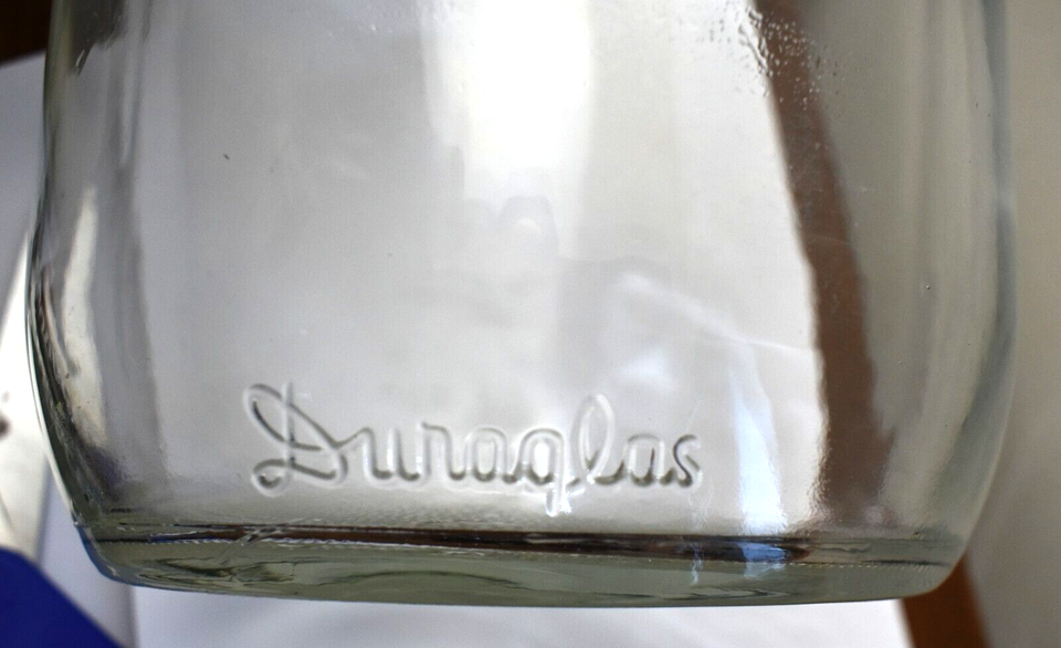 Vintage Duraglas Embossed Glass Jug Embossed One Gallon from 1949 ...
