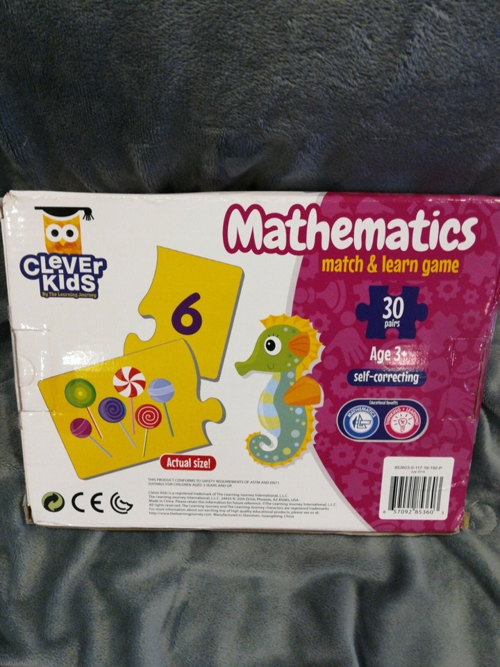 Clever Kids Math Match & Learn Game - Matching Game Educational 30 ...