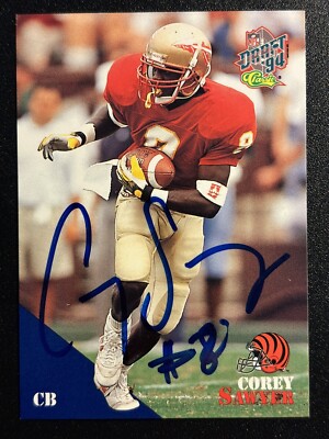 COREY SAWYER FLORIDA STATE BENGALS 1994 CLASSIC #71 AUTOGRAPHED ...