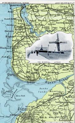 Lytham Lancashire Map unused pc John Walker 193 Geographical Series Ref ...