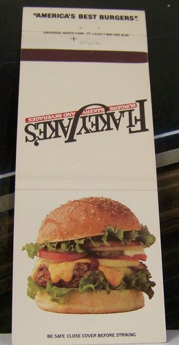 Rare Vintage Matchbook Cover Q1 Flakey Jake's America's Best Burger ...