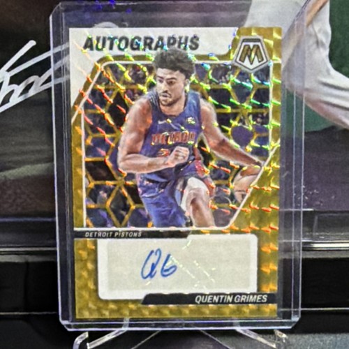 Panini Mosaic Basketball Quentin Grimes Gold Autograph 06/10 Detroit ...