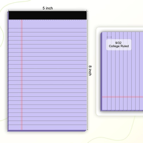 5pcs Colored Note Pads 5x8 College Ruled Small Legal Assorted Color | eBay