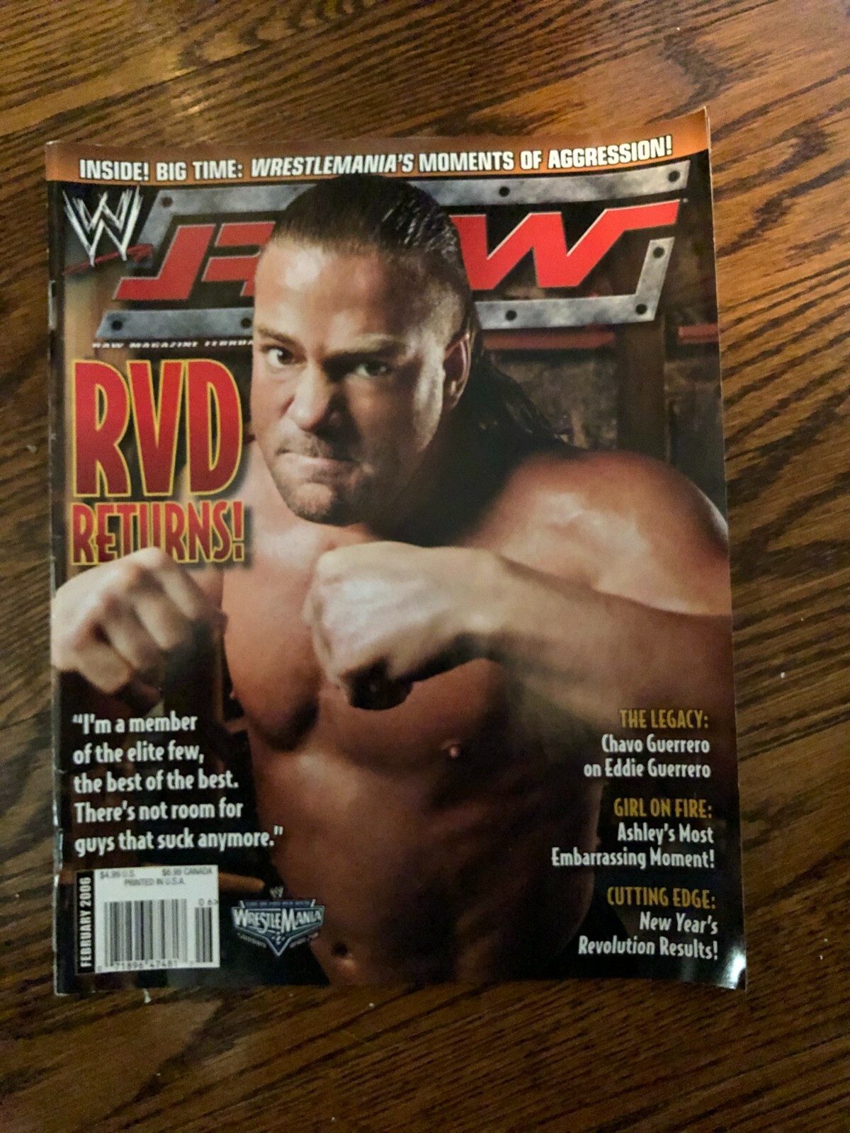 WWE RAW MAGAZINE - February 2006 RVD Rob Van Dam Guerrero Wrestlemania ...