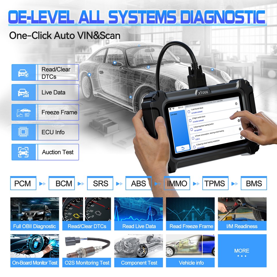 XTOOL IP500 For Chevy GMC All System Bidirectional OBD2 Scanner ...
