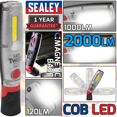 SEALEY COB LED Work Light Torch 2000 Lumens Li-Ion Rechargeable ...
