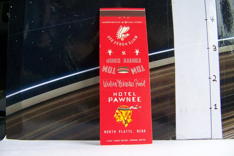Rare Vintage Matchbook B1 North Platte Nebraska Hotel Pawnee Indian ...