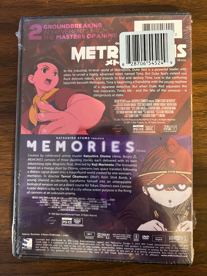 Metropolis & Memories DVD Osamu Tezuka - Katsuhiro Otomo (Japanese ...