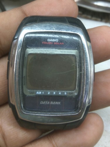 USED CASIO (2568) DB-E30 TOUGH SOLAR DATA BANK DIGITAL WATCH FOR PARTS ...
