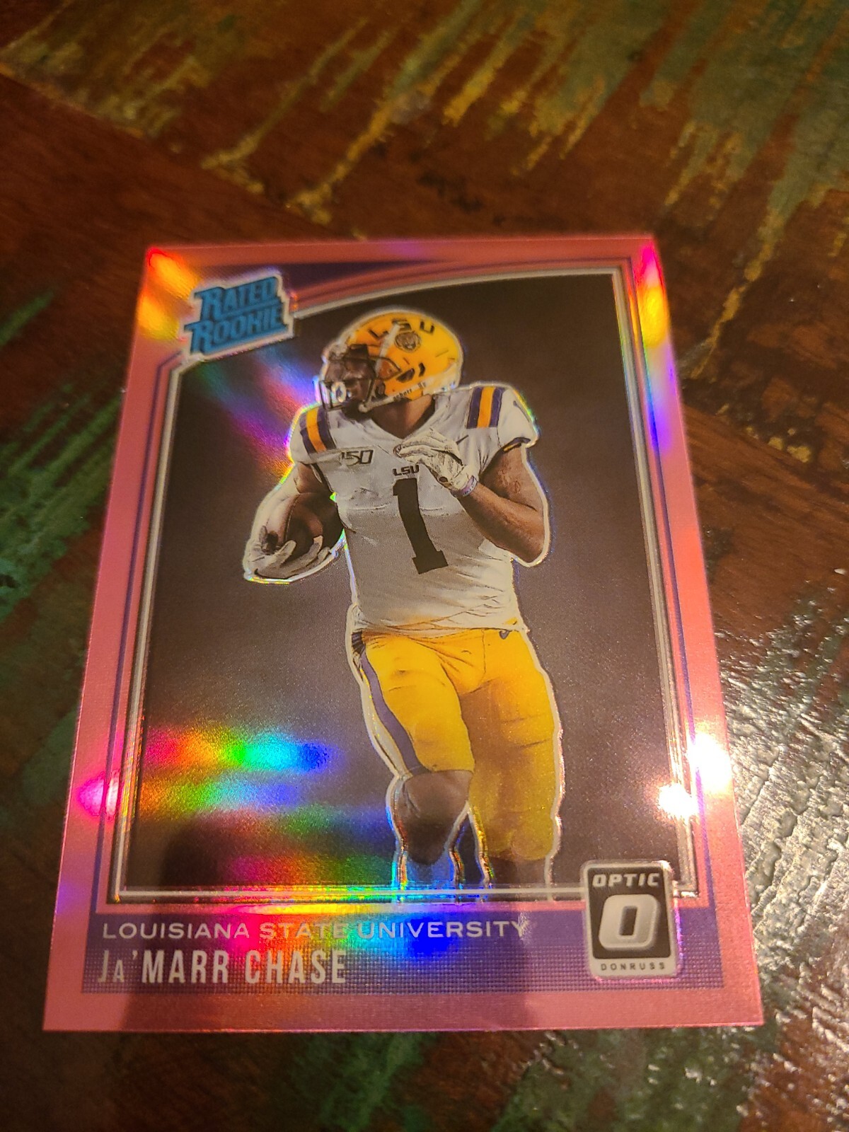 2021 Ja'marr Chase Panini Donruss Optic Rated Rookie Prizm Pink Holo ...