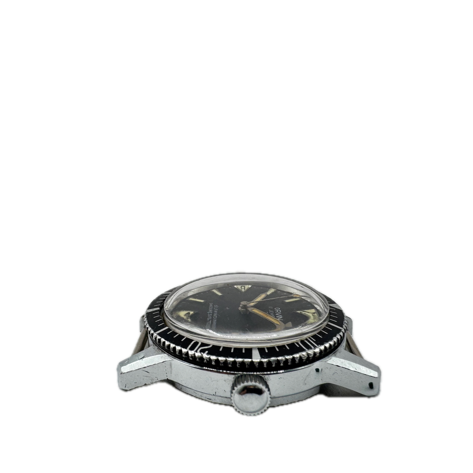 Vintage 35mm Orvin Diver Date Men's Automatic Wristwatch Swiss Steel ...