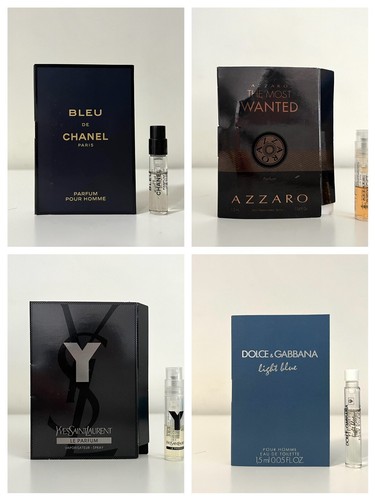 4 Men's Cologne Perfume Fragrance Sample Size Spray Set New in card ...