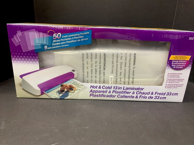 Purple Cows Hot and Cold Laminator 13-inch With 50 Pockets Model 3027 ...