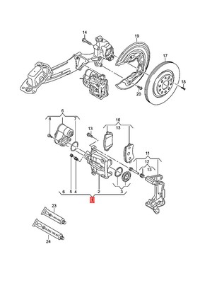 Genuine AUDI SEAT VW Q3 Brake Caliper Housing With Servomotor Left ...