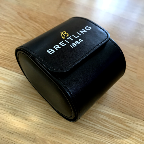 Breitling Watch Travel Case: Black Leather Watch Roll Display Storage ...