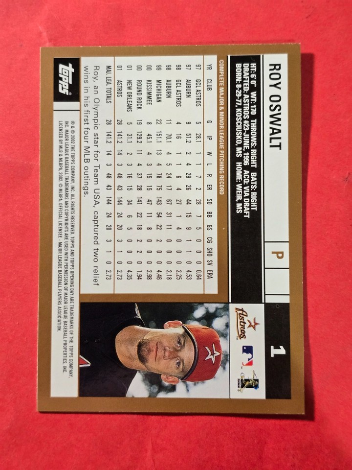 2002 Topps Opening Day #1 Roy Oswalt, cd1 | eBay