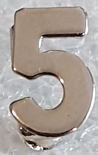 SILVER TONE MININATURE NUMBER 5 LAPEL BROOCH PIN METAL COLLECTIBLE | eBay