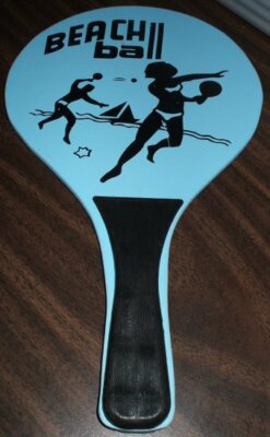 Beach Ball Wood Paddle / Racquet for Beach Racquet Ball Type Games 13. ...