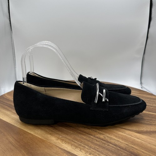 Franco Sarto Petola Loafer Black Suede Leather Slip On Comfort Preppy ...