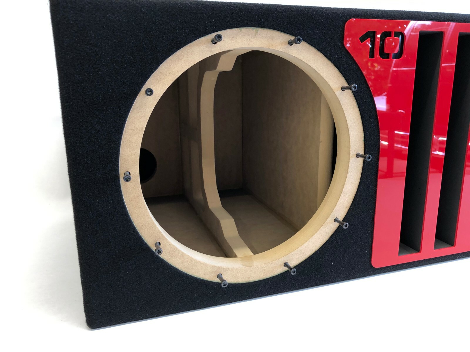 JL Audio 10W6v3 dual ported sub box, SPECIAL EDITION with red plexi ...