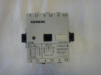 Siemens 3TF48 Contactor Size 4 3 Pole 48VDC 3TF4822-0DW4 | eBay