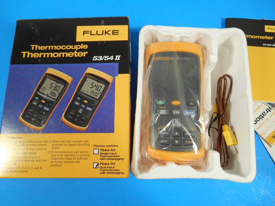 Fluke Thermocouple Dual Input Digital Thermometer 54 II Excellent | eBay