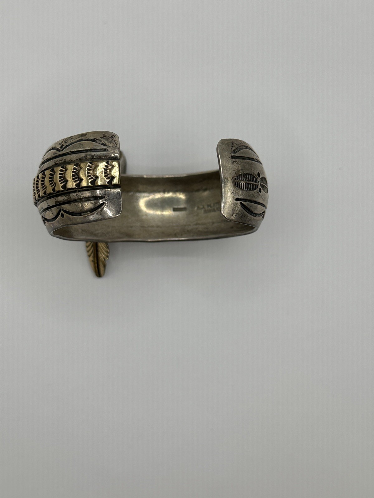 Signed AJ Platero Navajo Sterling Silver Cuff Bracele… - Gem