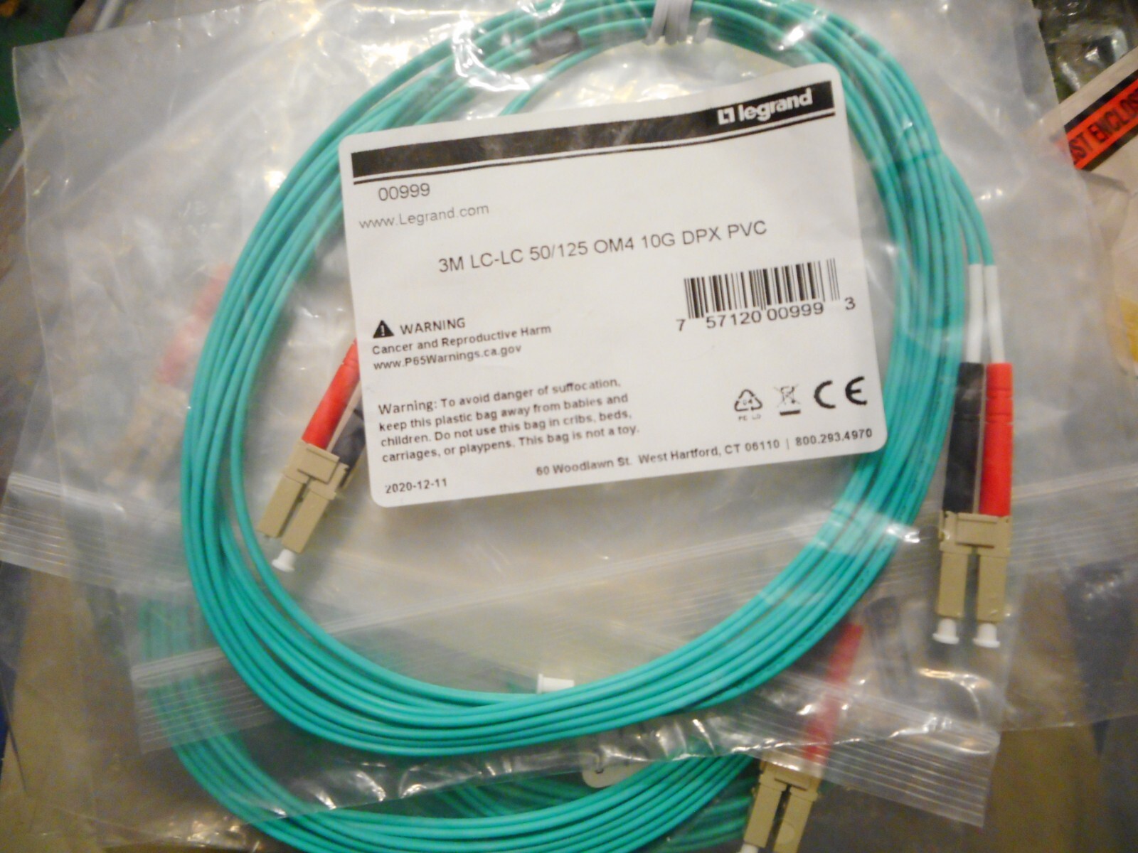 LOT OF 14 FIBER OPTIC JUMPERS 3M LC-LC OM4 10G DPX PVC LEGRAND | eBay