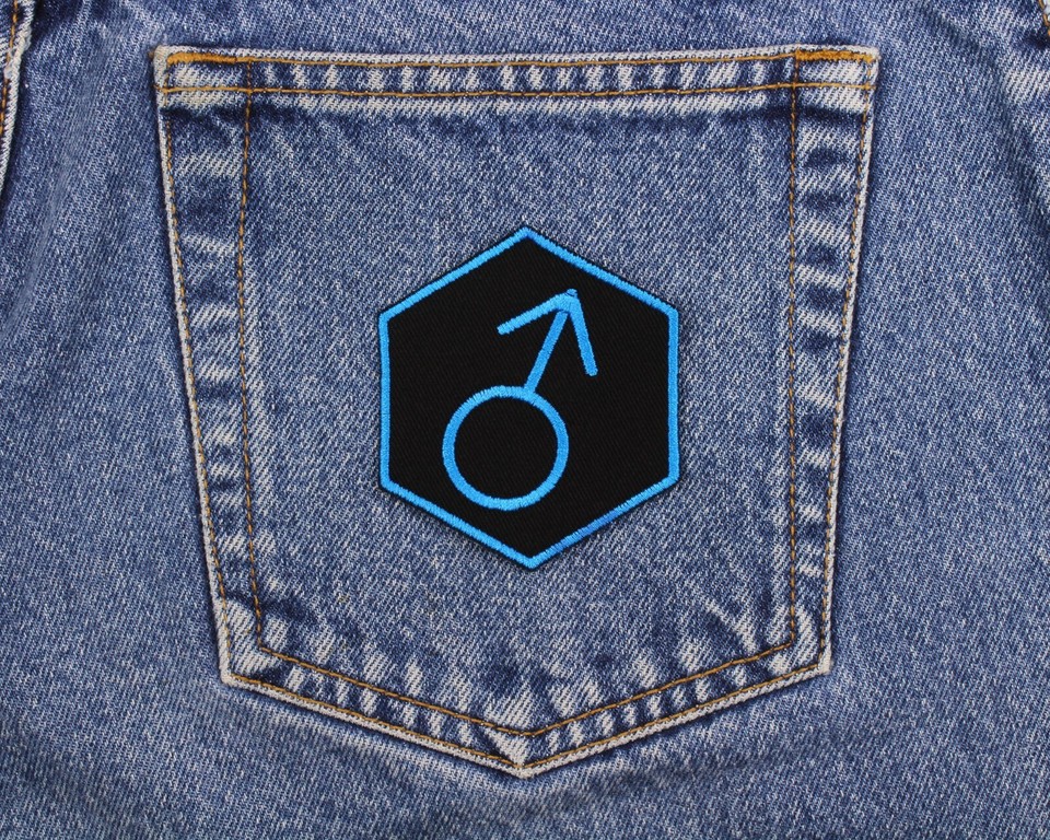 Male Symbol Patch - Made in USA - Male Patch - Man Symbol Patch -Trans ...