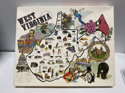 West Virginia Jigsaw Puzzle Map 550+ Pcs by Great American Puzzle 1993 ...