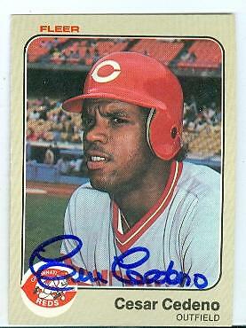 Cesar Cedeno autographed baseball card (Cincinnati Reds) 1983 Fleer ...