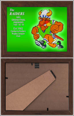 CANBERRA RAIDERS RUGBY LEAGUE "HIGH DETAIL" TIMBER FRAMED CERAMIC TILE ...