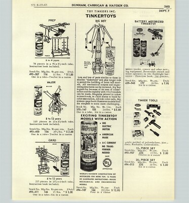1965 PAPER AD Tinkertoy Big Boy Motorized Tools Electric Motor | eBay