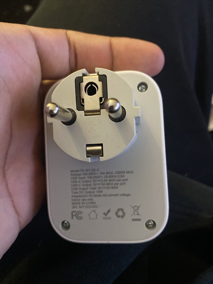 European Travel Plug Adapter International Plug 4 AC Outlets, 3 USB ...