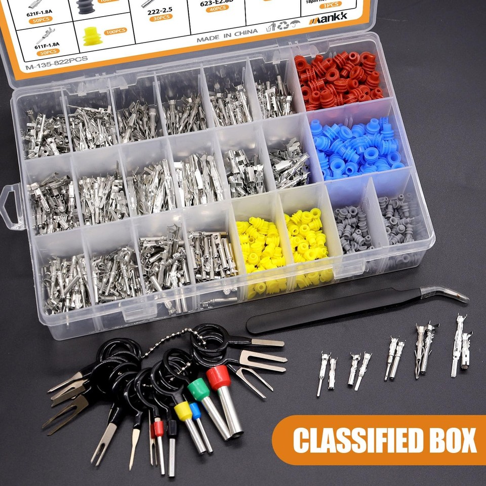 Automotive Electrical Pin Connector Terminal Pins Kit 1.5/1.8/2.5/2.8mm ...