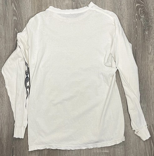 Op T Shirt Thrashed Ocean Pacific Spell Out Long Sleeve Medium White ...