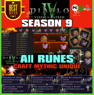 DIABLO 4 SEASON 9 ALL RUNE NAGU IGNI CHAC LITH TEC EOM RUNES TO CRAFT ...